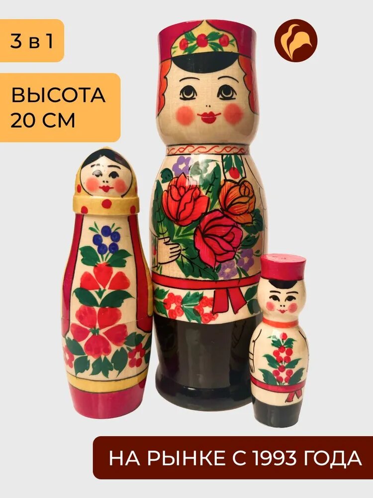 Матрешка "Добрый молодец" деревянная игрушка сувенир