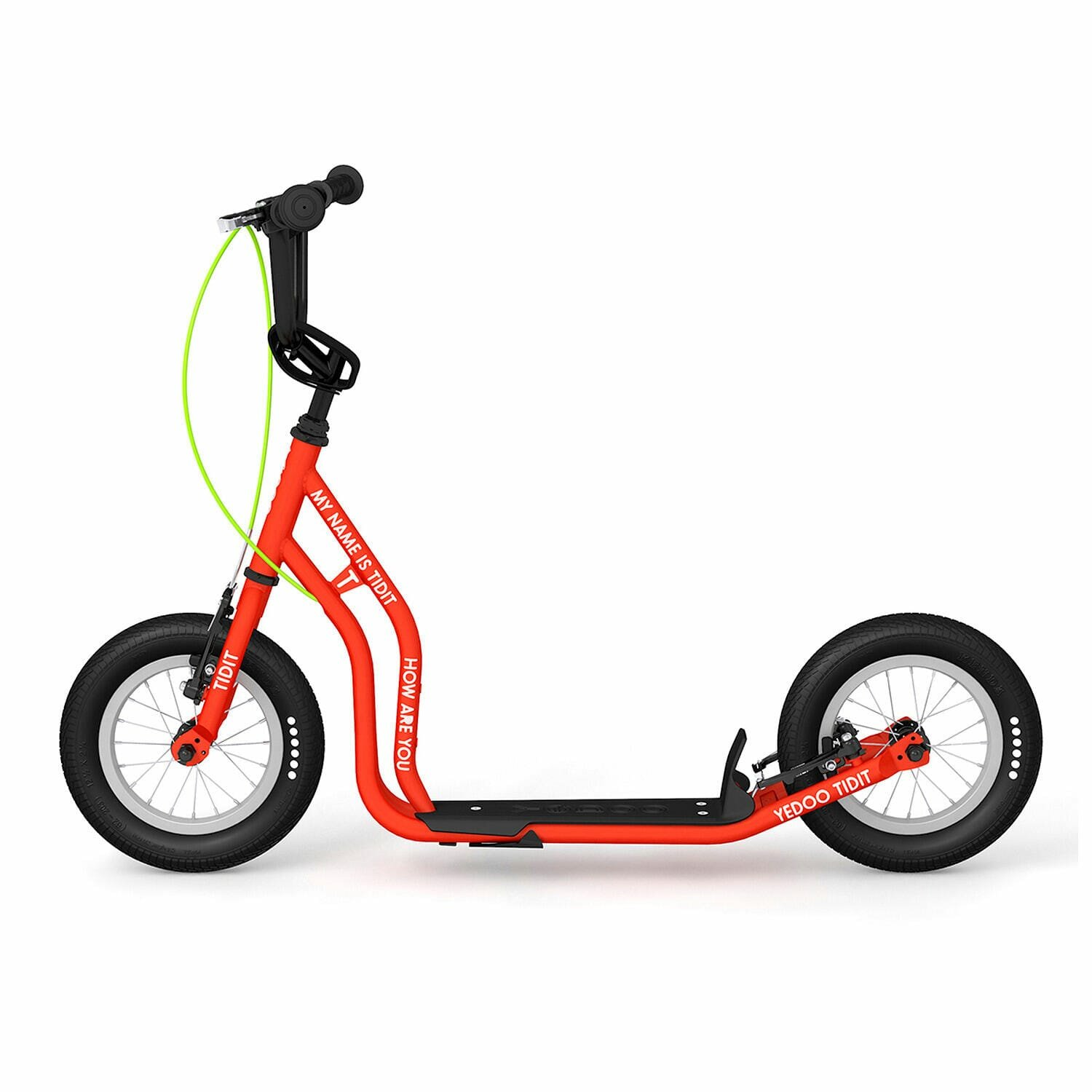 DECATHLON самокат Yedoo Tidit, красный, 12 дюймов, пневматические колеса