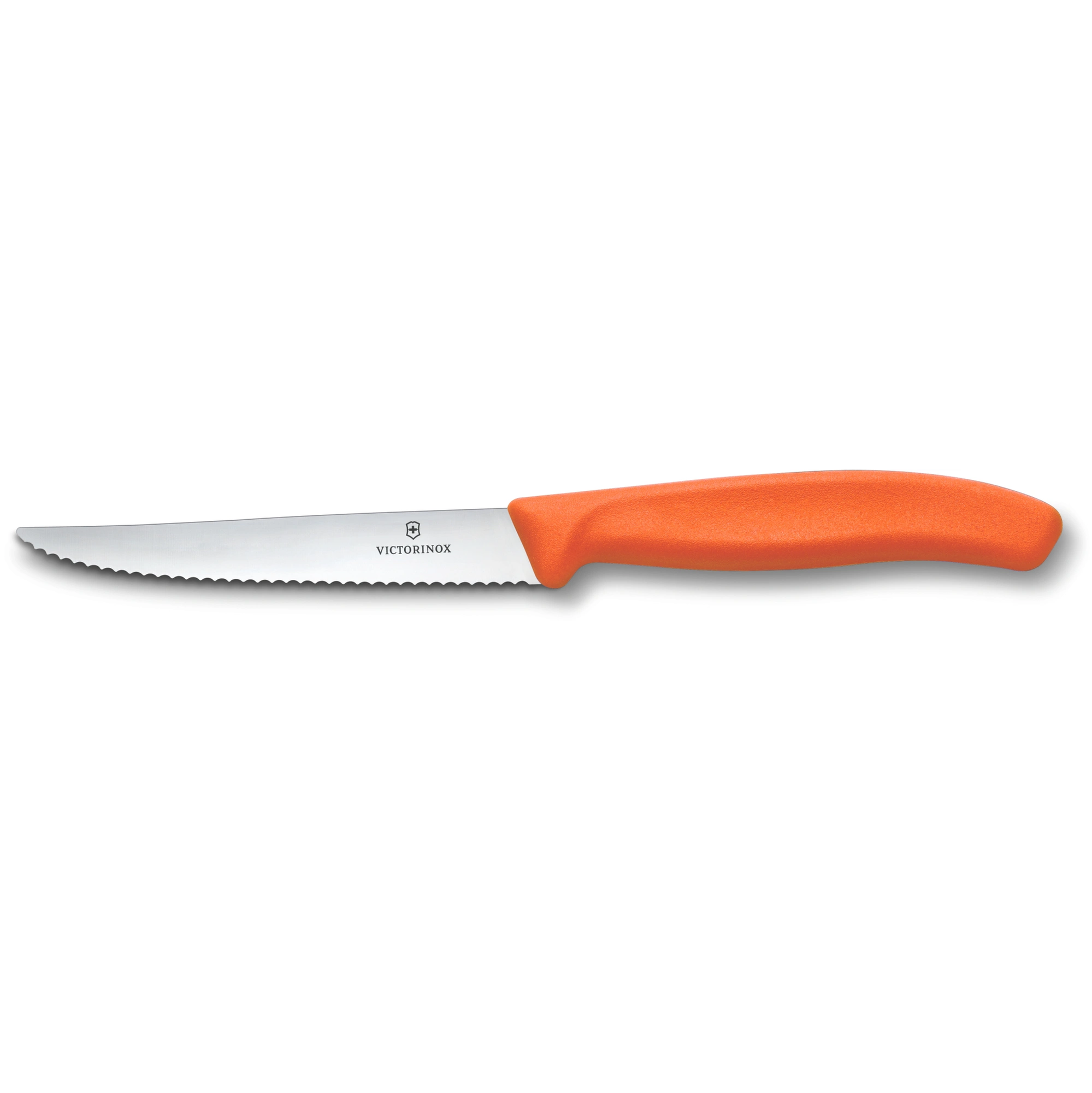 Нож кухонный Victorinox Swiss Classic 6.7239. C1 стальной универсальный для стейка/пиццы лезв.110мм серрейт. заточка оранжевый