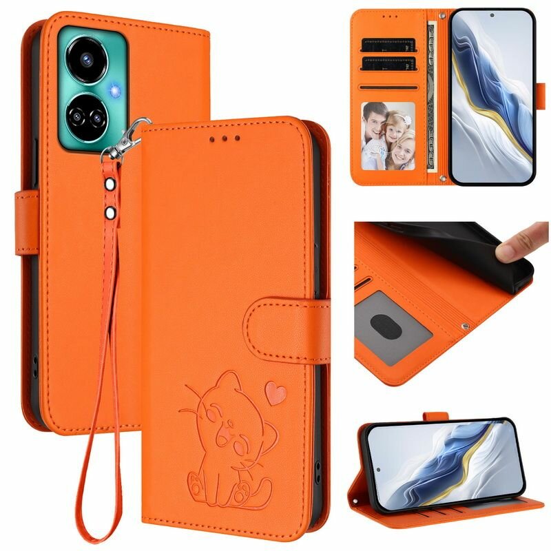 Чехол книжка для Техно Камон 19 и Камон 19 про ( Tecno Camon 19 и Camon 19 Pro ) кожаный с магнитной застежкой, с функцией подставки, коротким шнурком
