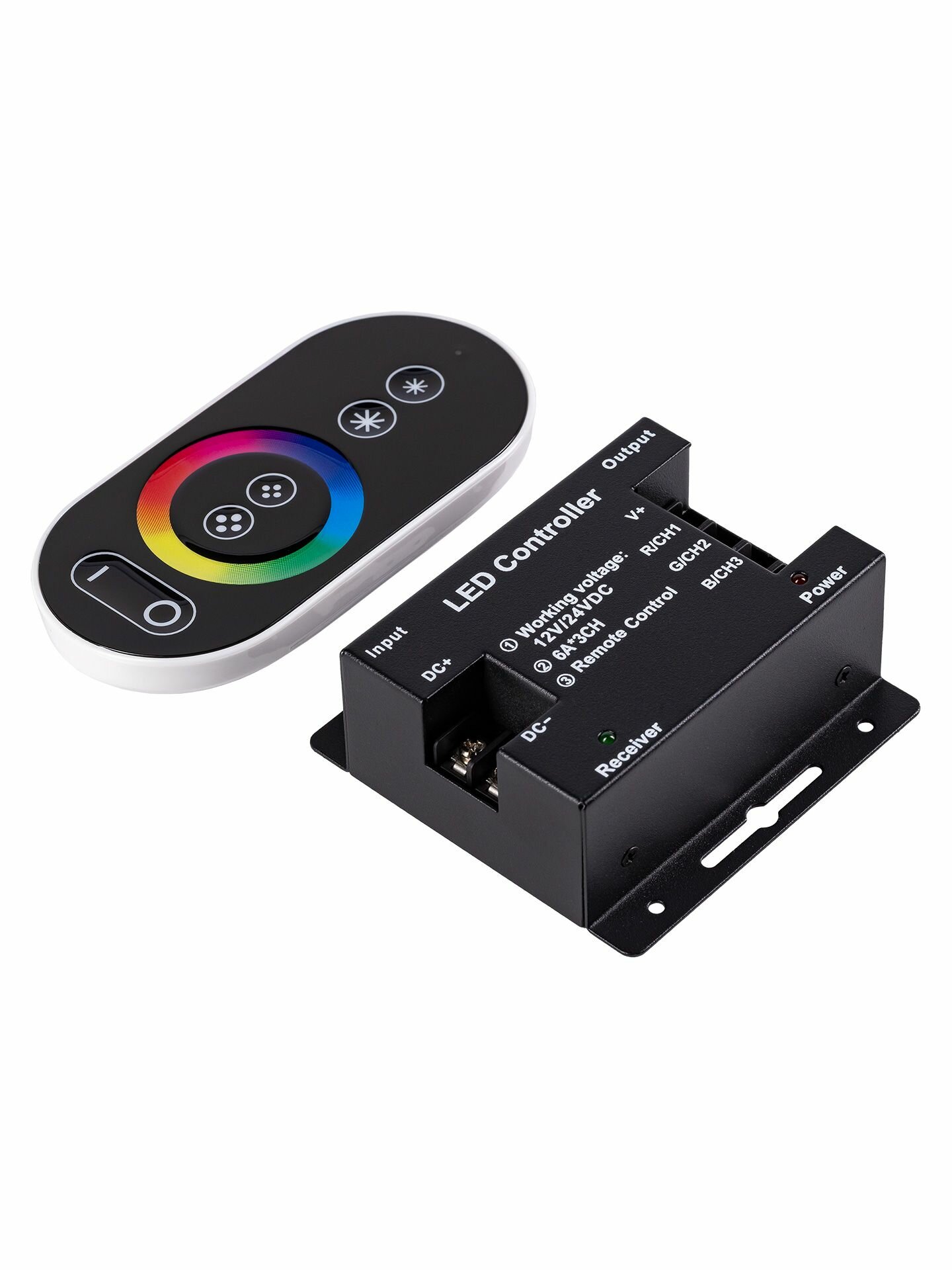 Контроллер для RGB ленты 12/24В, 216W/432W, черный цвет пульта (SBL-RGB-12-24V)