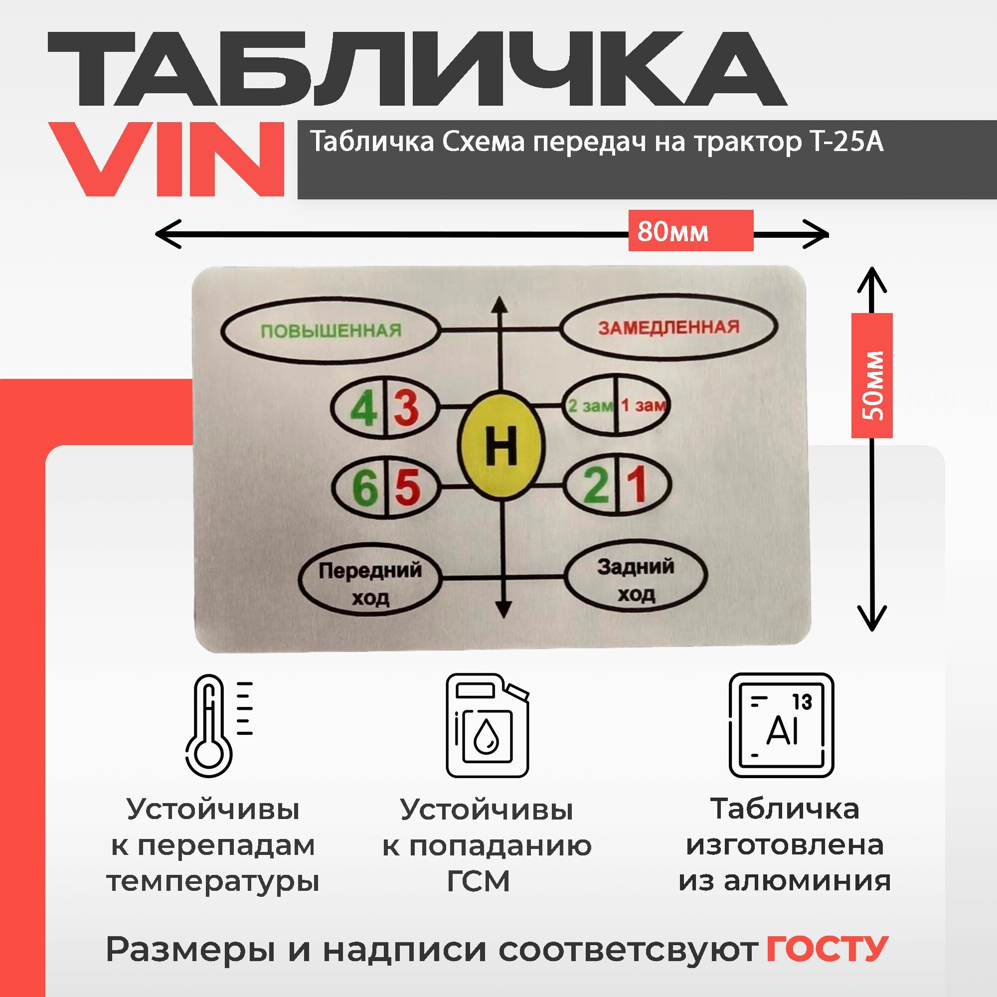 Табличка Схема переключения передач на тракторе Т-25А