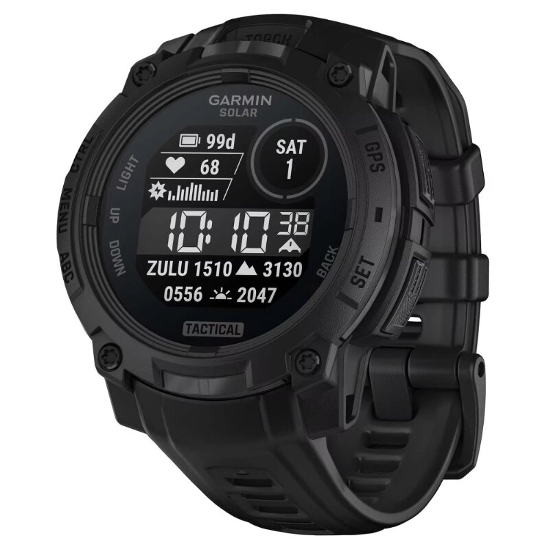 Умные смарт-часы Garmin Instinct 3 45mm, Solar Tactical Edition Black, черный 010-02934-50