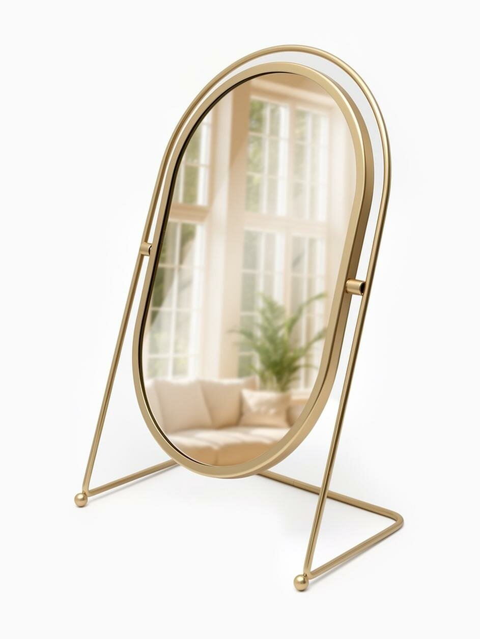 Зеркало настольное «PREMIUM MIRROR», зеркальная поверхность 17,5 × 26,5 см, цвет золотой