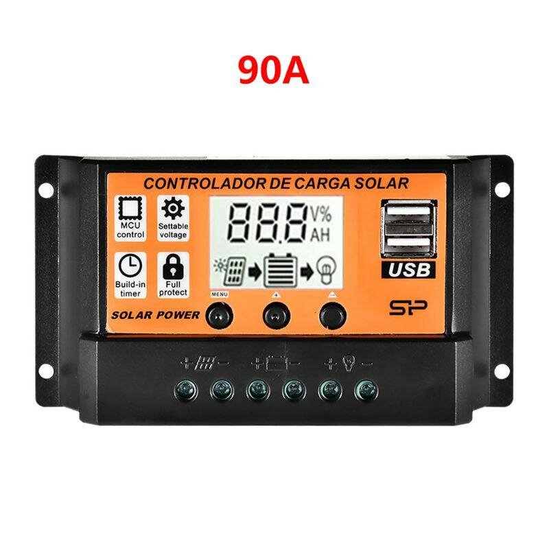 MPPT солнечный контроллер заряда 12/24V с USB и LCD, 90A