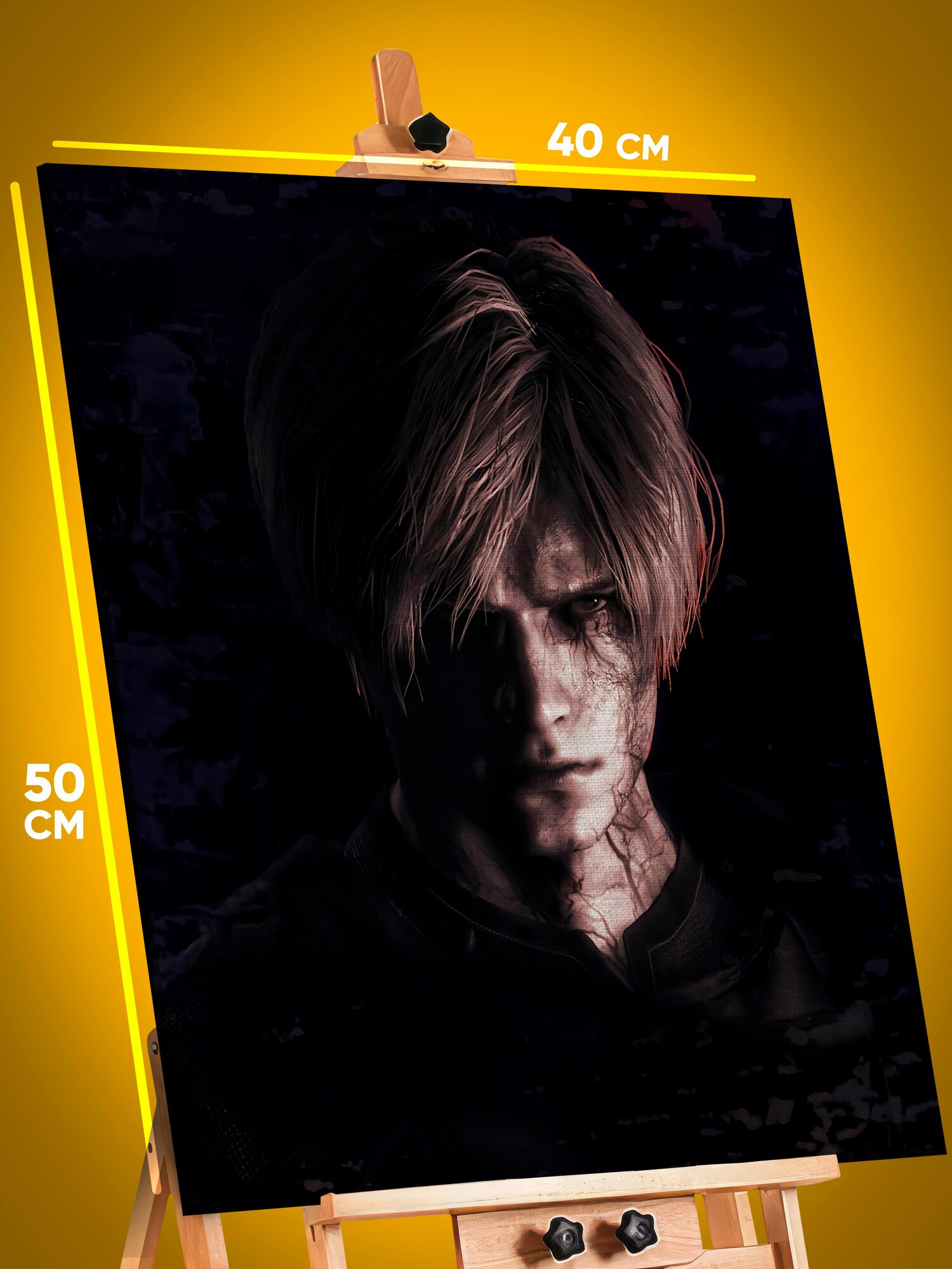 Картина на стену интерьерная на холсте с подрамником 40х50 Resident Evil Игра Леон Кеннеди