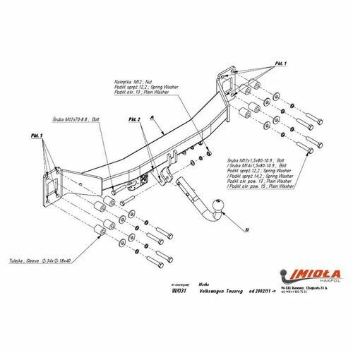 Фаркоп JEEP (CHEROKEE (KL) (excl. Trailhawk)) IMIOLA W031
