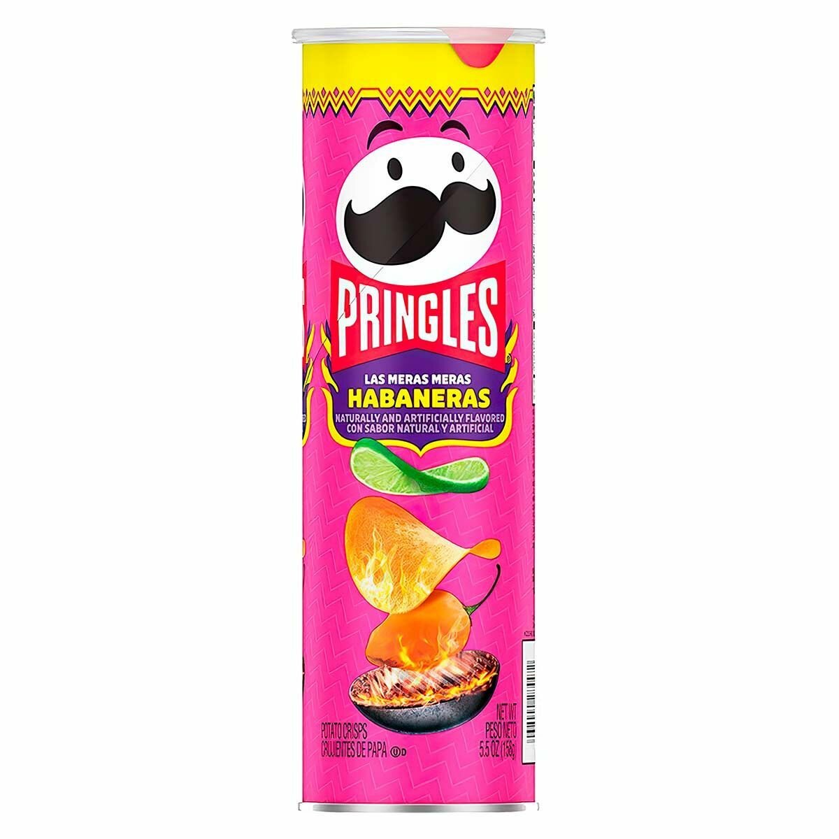 Картофельные чипсы Pringles Habaneras со вкусом сладкого перца и лайма (США), 155 г