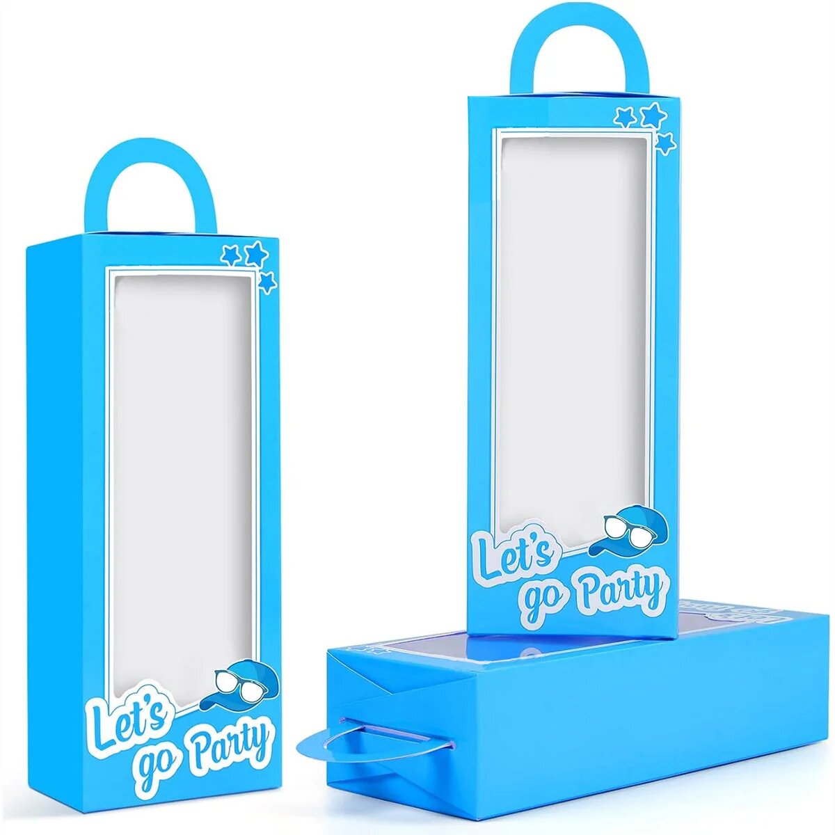 Розовые подарочные коробки с очками в форме сердца 12pcs blue box