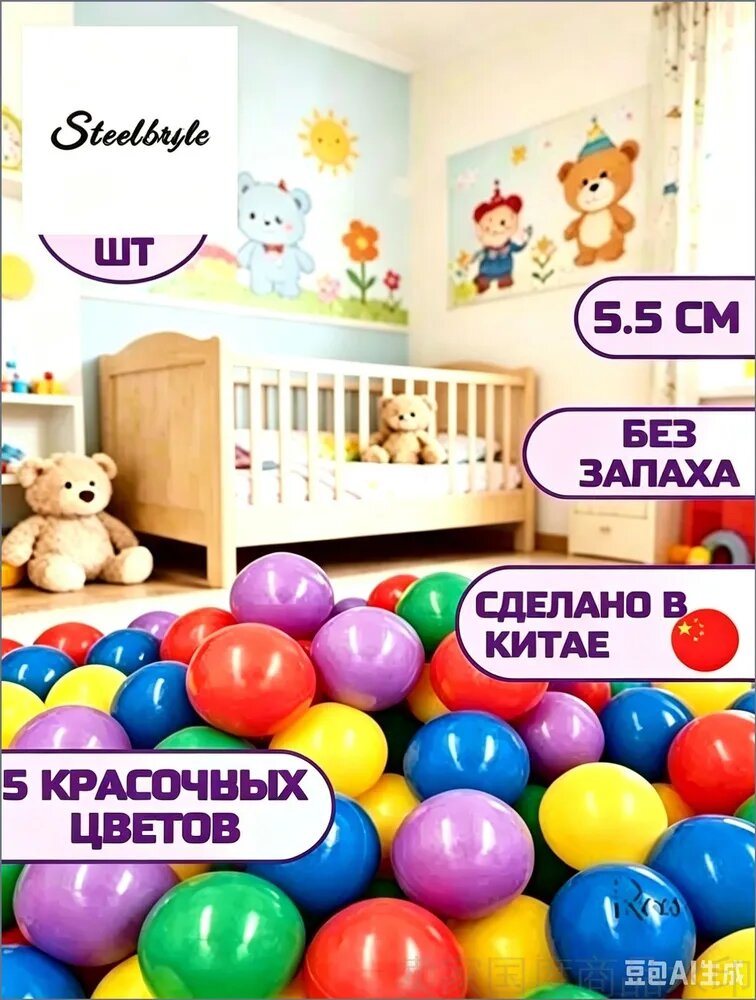 Шарики для сухого бассейна, 100 шт