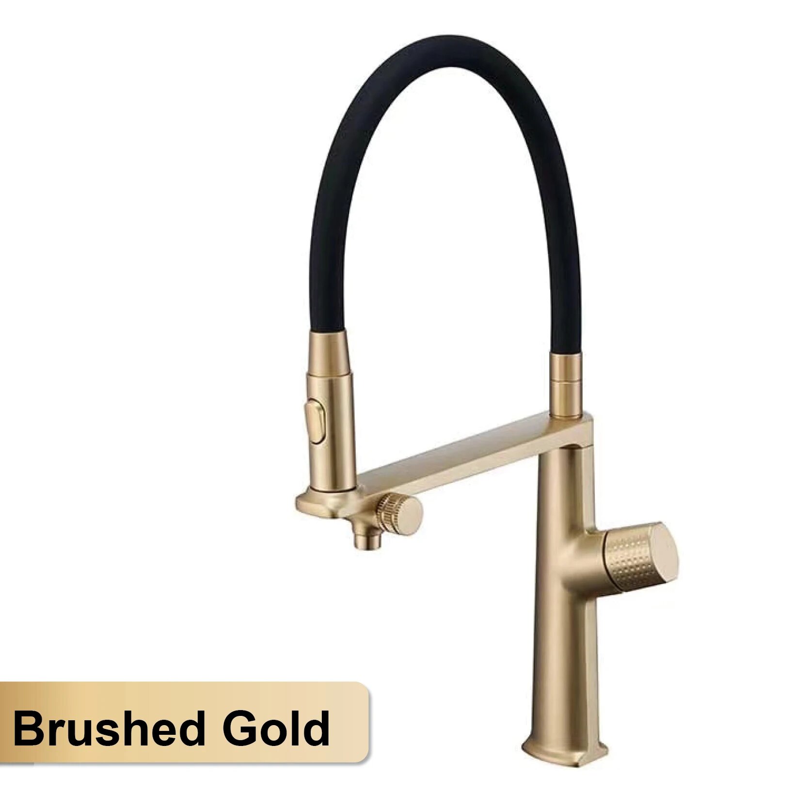 Смеситель Aitana Gun Gray для кухни Г1/2, Желтый, Brushed Gold