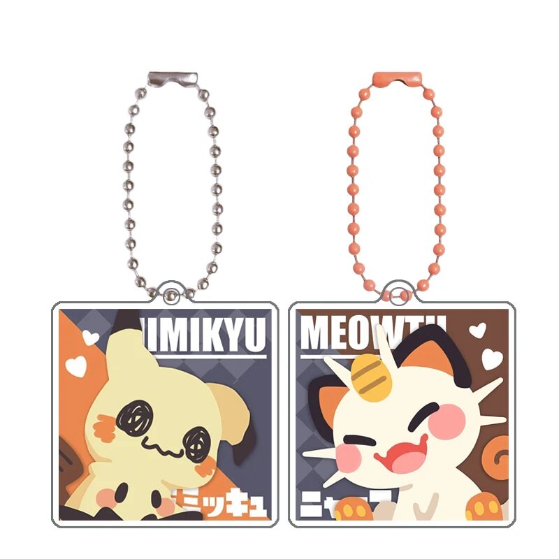 Keeppley Pokemon Eevee Umbreon Espeon Sylveon Reshiram Zekrom Акриловые брелки 2pcs-Meowth, 1pcs