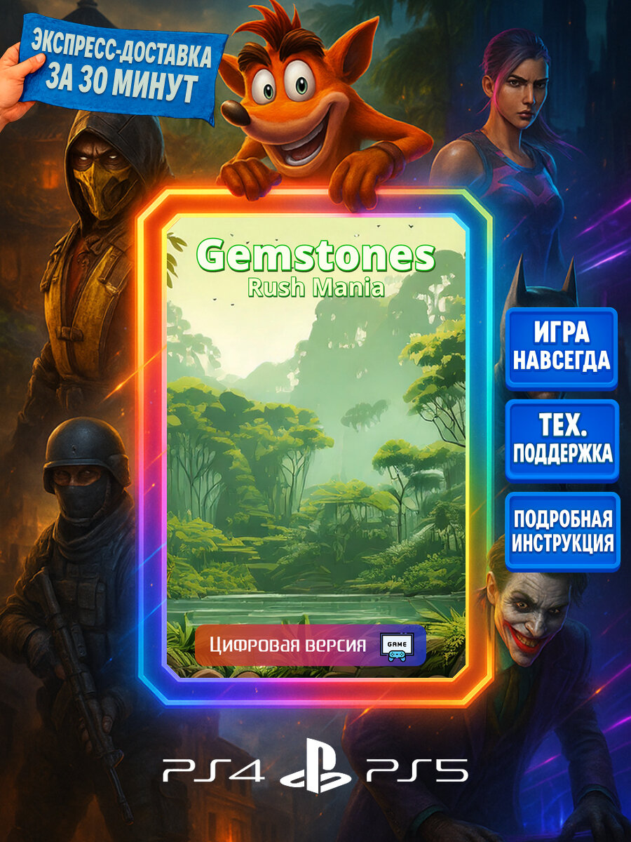Gemstones Rush Mania PS4/PS5 | Моментальная доставка | Английский язык | Казуальные
