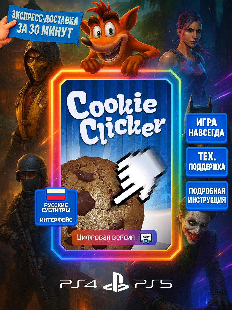 Cookie Clicker PS4/PS5 | Моментальная доставка | Русские субтитры и интерфейс | Уникальные