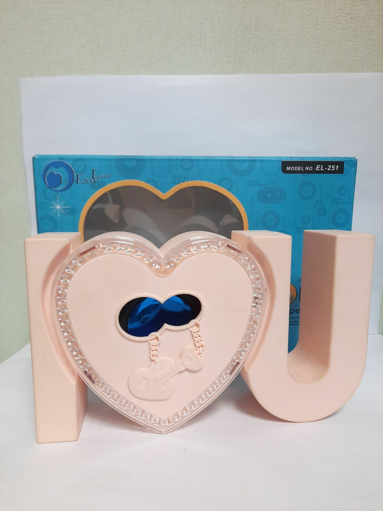 Портативная акустика "LOVE" EL-251 (USB, microSD, bluetooth), розовый.