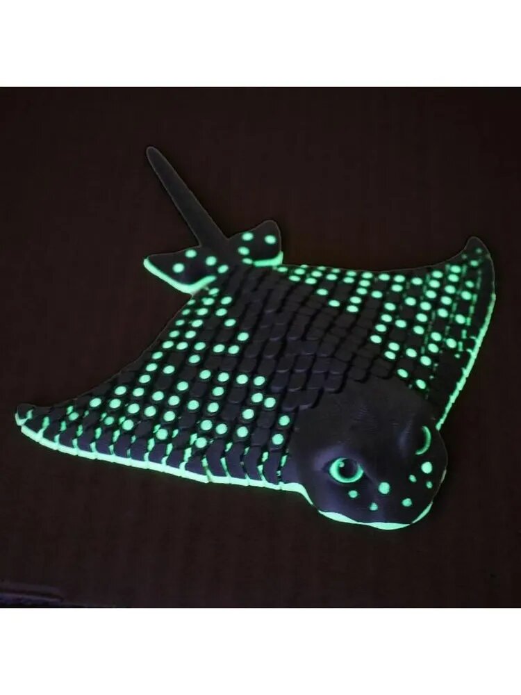 Светящаяся игрушка-скат с 3D-принтом Manta Ray, бионическое водное животное, Светящаяся фигурка для декора настольной полки