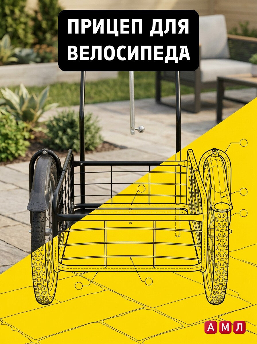 Проект чертеж самодельный прицеп коляска для велосипеда кузовок для груза своими руками - скачать и распечатать чертежи с размерами, пошаговая и поэтапная схема сборки