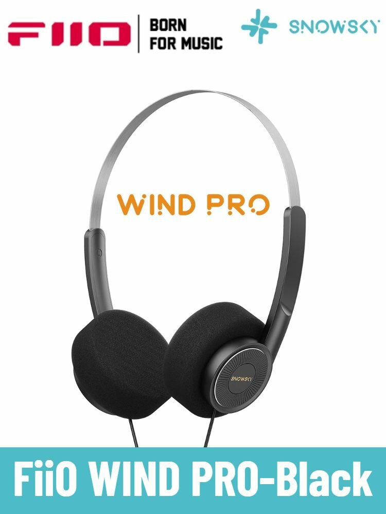 FIIO WIND PRO Проводные наушники, ретро-беруши на голову, проводное управление HIFI с микрофоном
