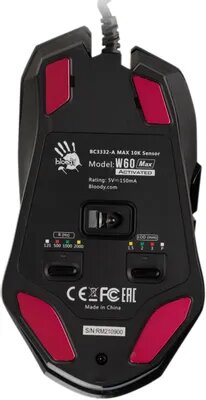 Мышь A4Tech Bloody W60 Max, игровая, оптическая, USB, 10000dpi, черный — фото 1