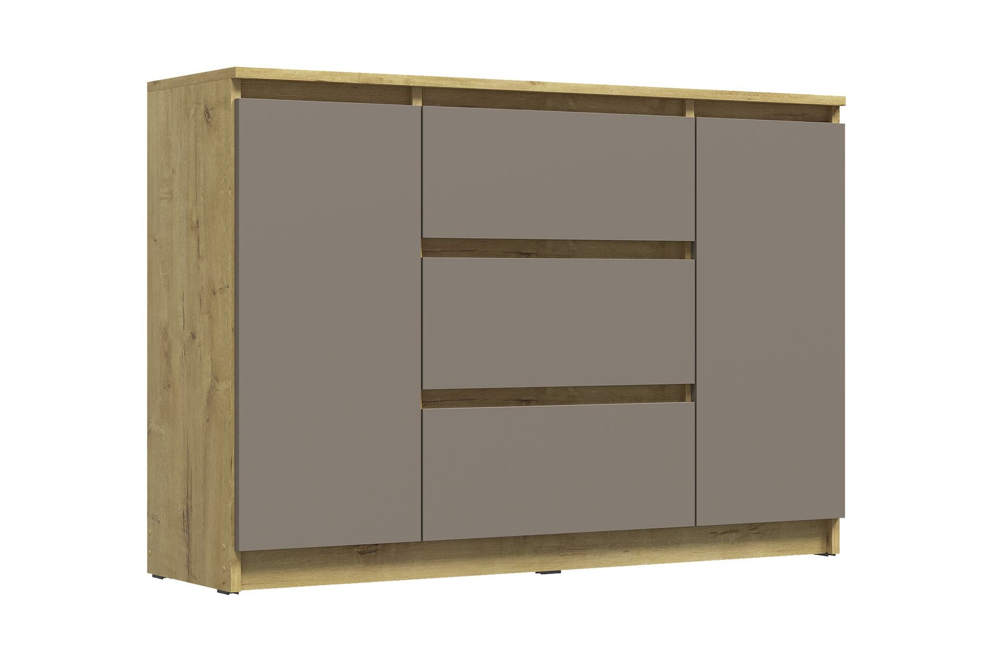 Комод для одежды Нонтон Вега, 75.5x32.4x109.8x см, 2 двери и 3 ящика, коричневый, Мокко
