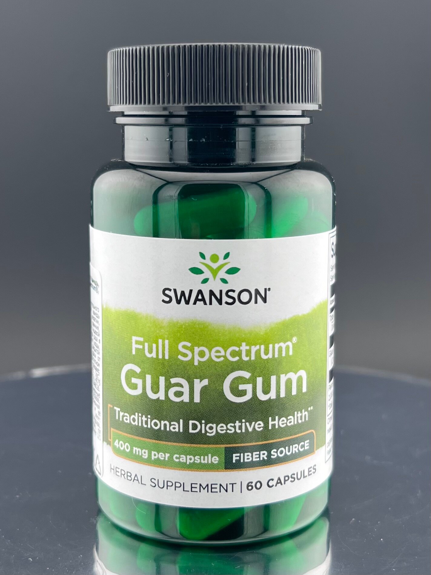 Гуаровая камедь полного спектра, Swanson, Full Spectrum Guar Gum, 400 мг, 60 капсул