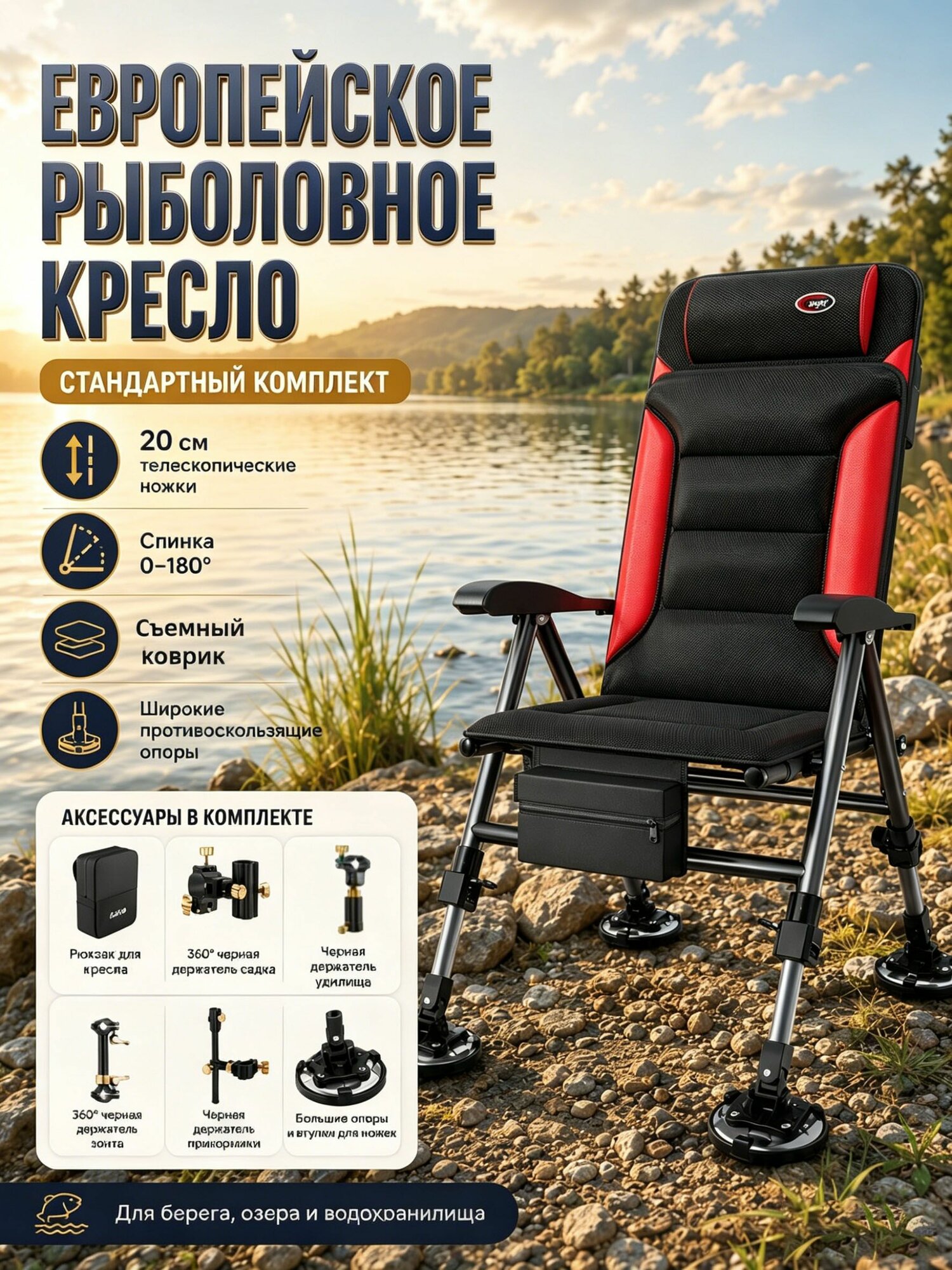 Рыбацкое кресло, комплект из 7 предметов