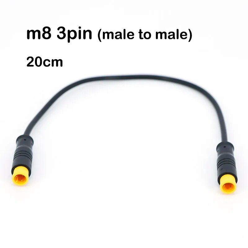 Gakaki разъем M8 для электровелосипеда, водонепроницаемый 3pin male-male