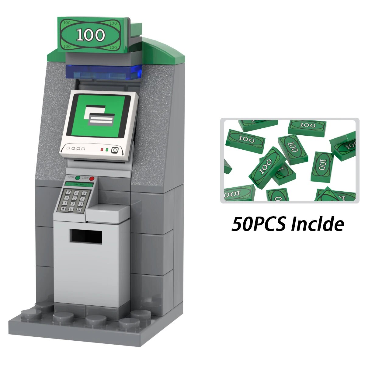 ATM банкомат MOC, 50 деталей, зеленый