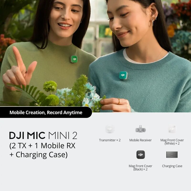 DJI Mic Mini 2 с зарядным чехлом 2TX 1RX Phone kit