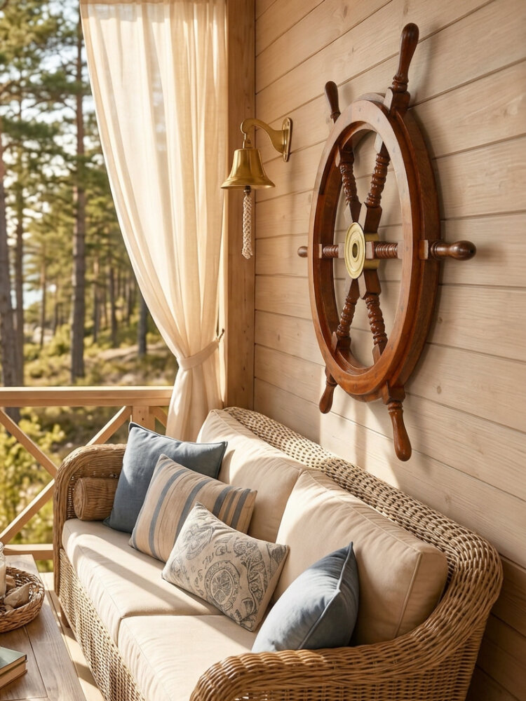 Штурвал Nautical, корабельный, декоративный, 30 дюймов, латунь — фото 1