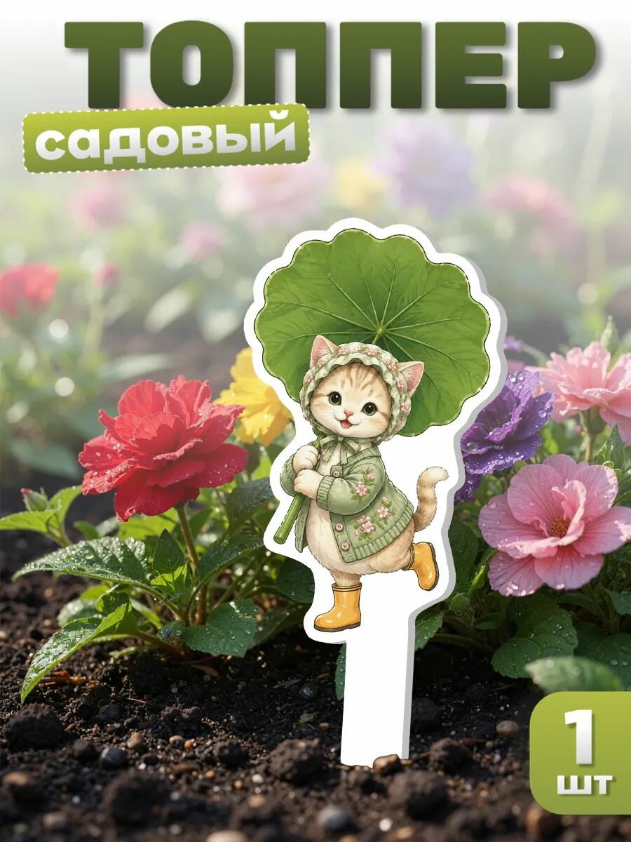 Садовые фигурки для дачи Котик в кардигане