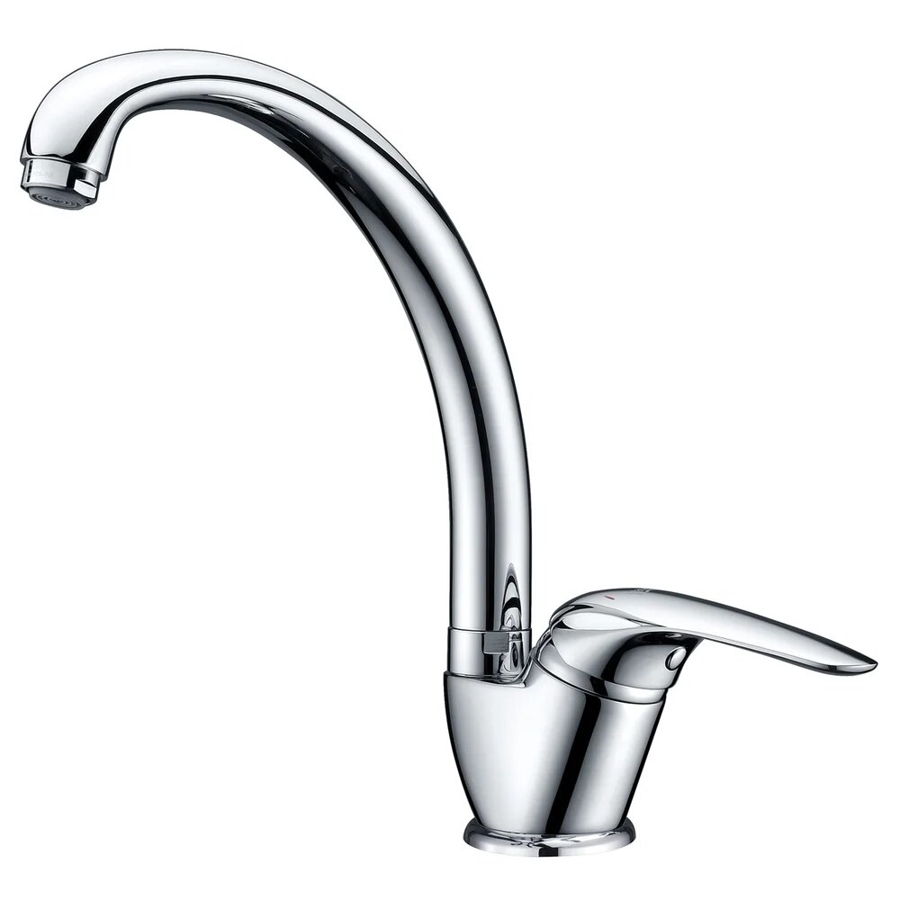 Смеситель для кухни Wasserkraft Rossel 2807 с поворотным изливом, хром, глянцевый, однорычажный, латунный, с керамическим картриджем