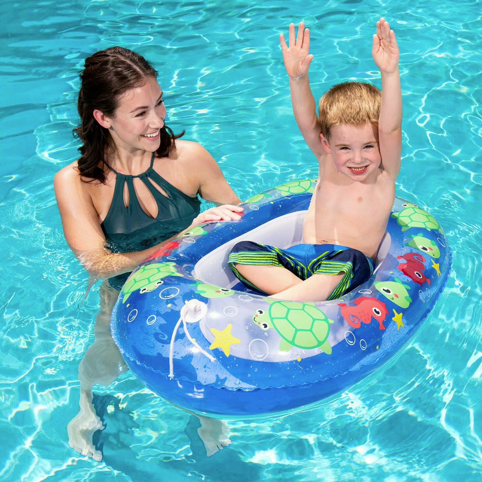 Детская надувная лодка Bestway 34037 Kiddie Raft 102*69 см, синяя