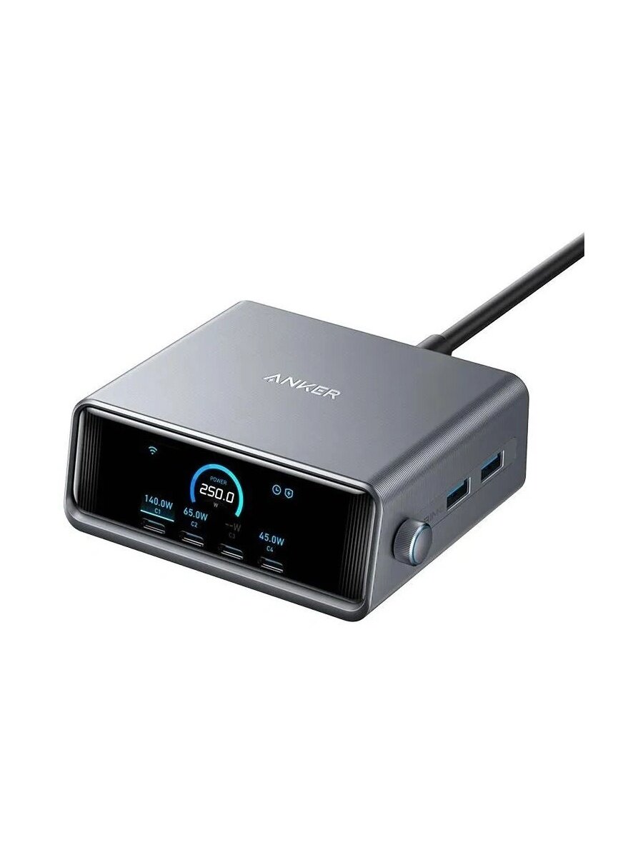 Сетевое зар./устр. Anker Prime 250W (PD+QC) универсальное серый (A2345341) Travel charger Anker Prime 250W (PD+QC) универсальное grey (A2345341)