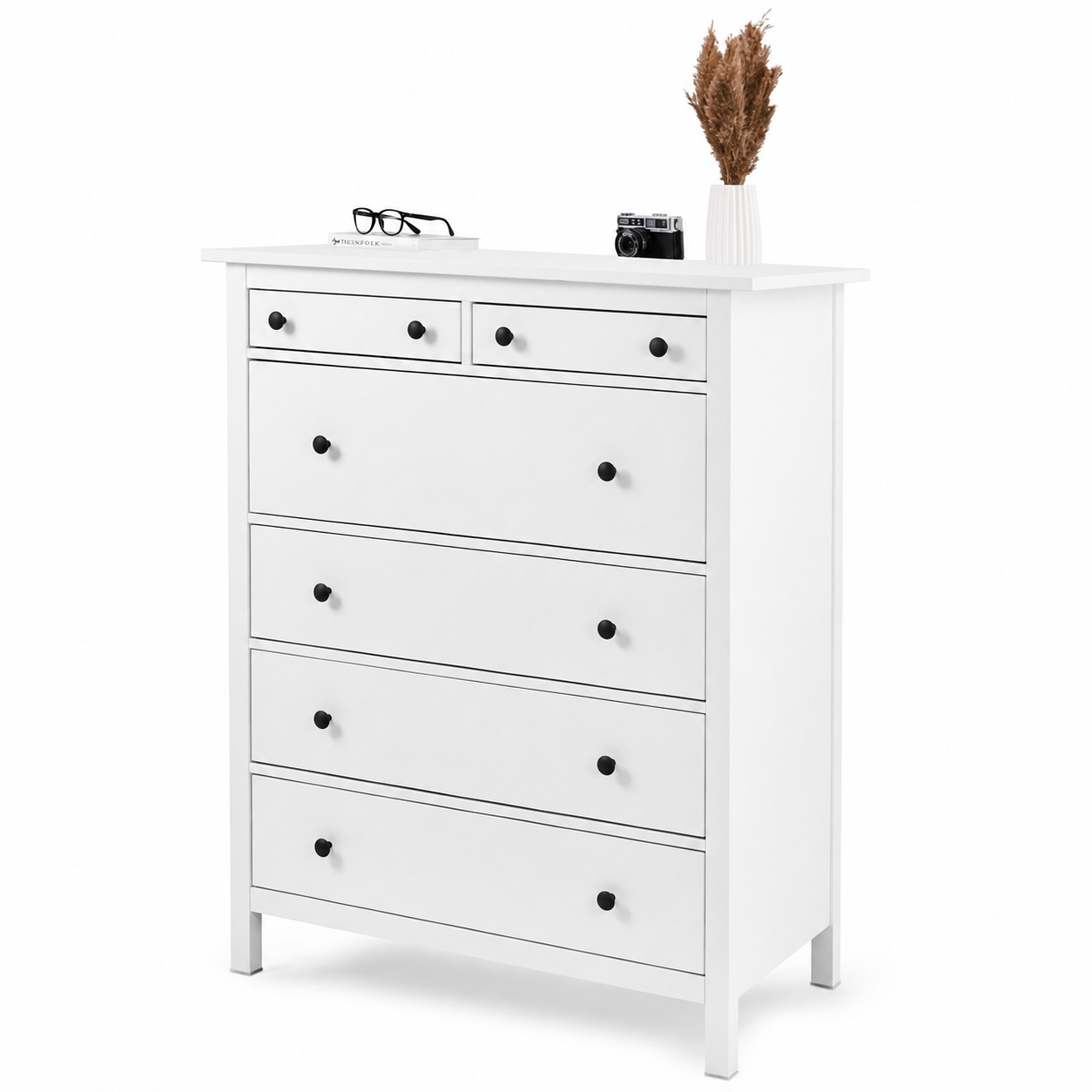Комод 6 ящиков HEMNES Кымор белый, массив сосны, 108 x 131 x 50 см