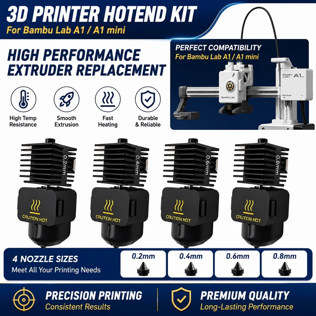 Hotend 0.2mm для Bambu Lab A1 A1 mini — фото 1
