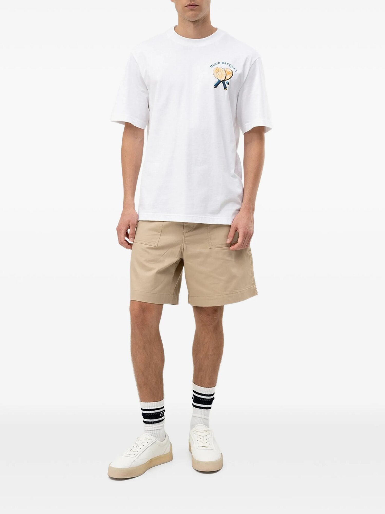 Шорты HUGO Logo-patch shorts, размер 33, разноцветный — фото 1