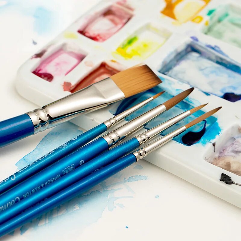 Кисть для акварели Winsor & Newton Cotman, круглый нейлоновый наконечник 2 Round Tip