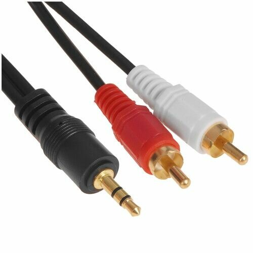Кабель jack 3.5 мм - 2RCA черный — фото 1
