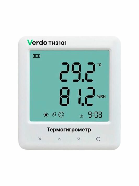 Термогигрометр настольный с поверкой, со встроенным датчиком VERDO TH3101, -30+65С,10-95%, Госреестр СИ