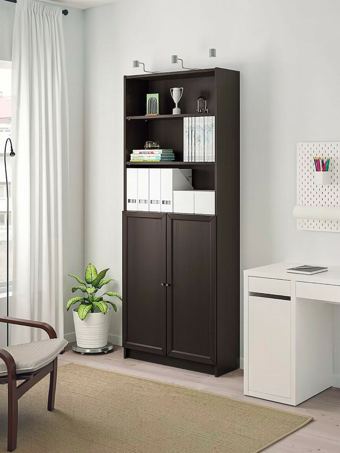 Стеллаж Билли 23 Венге Цаво 3354 GF 80x30x202 см, черный GOODFORM