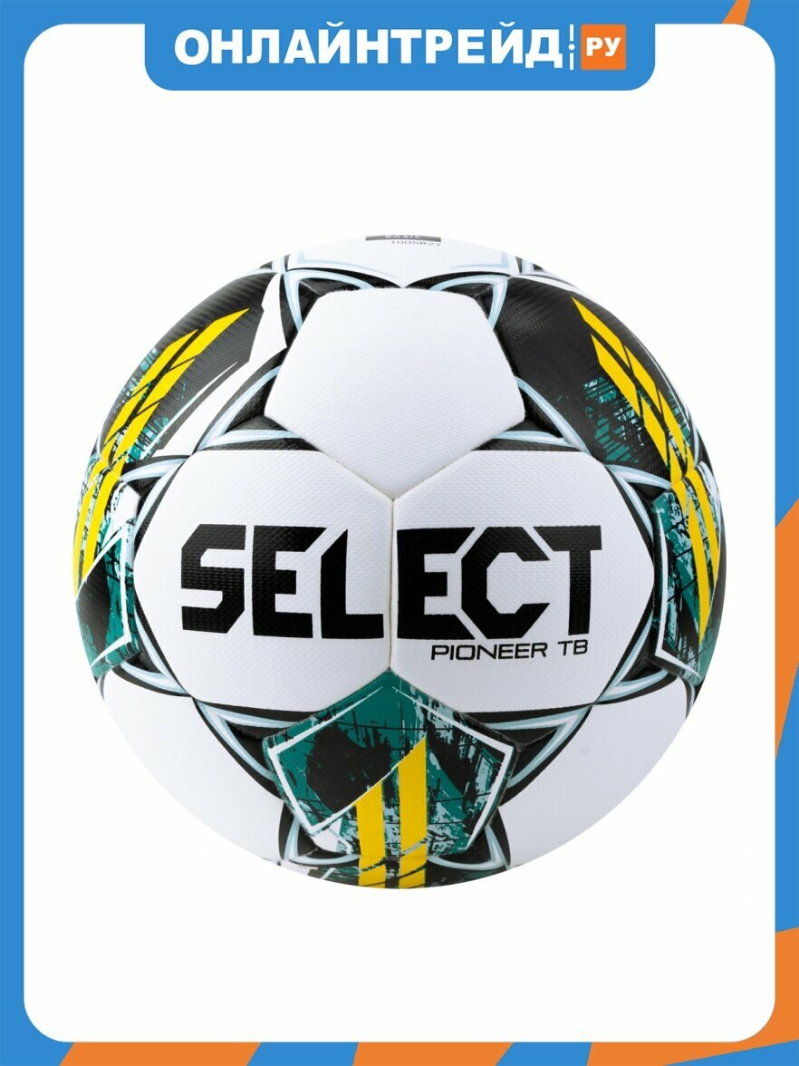 Мяч футбольный Select Pioneer TB V23, 0865060005, р.5, FIFA Basic, 32п, ПУ, термосш, бело-зелено-желтый