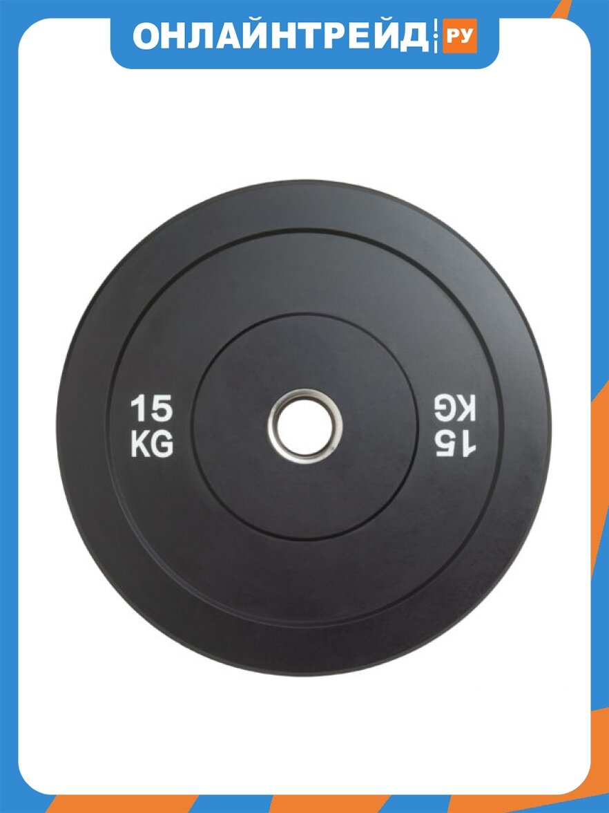 Диск бамперный Victoryfit 51 мм. обрезиненный 15 кг (модель D5)