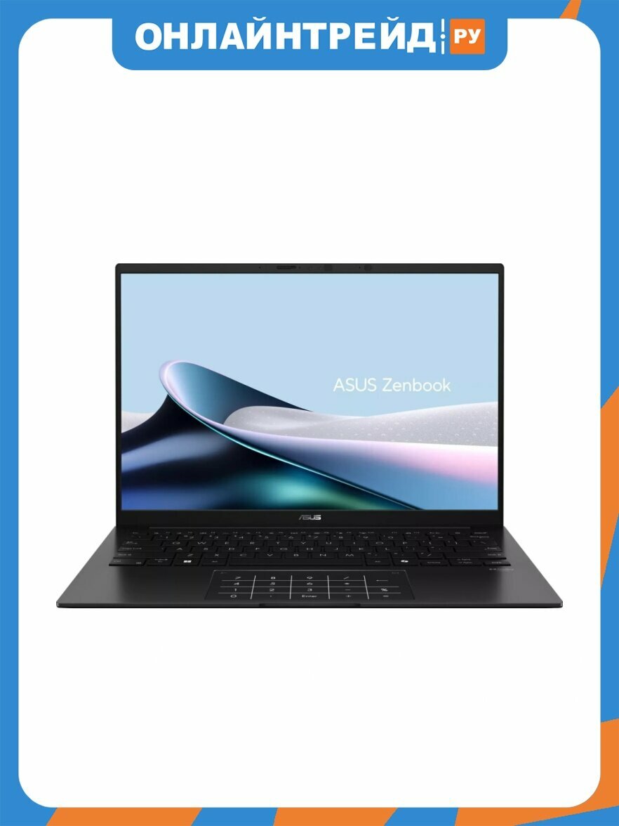 Ноутбук Asus Zenbook 14 OLED UM3406GA-QD049 14", OLED, AMD Ryzen AI 5 430 2.0ГГц, 4-ядерный, 16Гб LPDDR5x, 512Гб SSD, AMD Radeon 840M, без ОС, черный (90NB17R1-M00210)