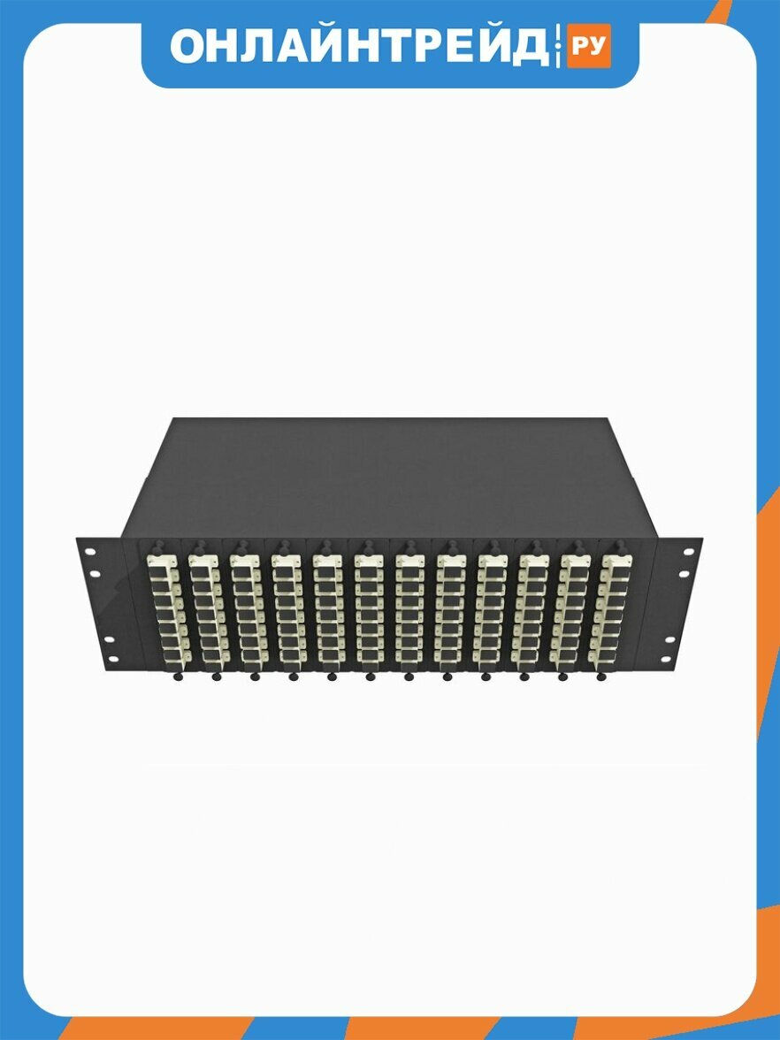 Кросс оптический Toplan , стоечный 19", 96 SC/UPC адаптеров, MM (50/125), 3U, черный, укомплектованный (КРС-Top-3U-96SC/U-OM2-BK)