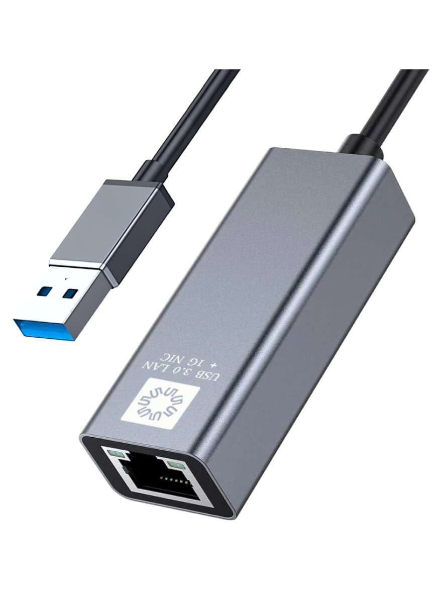 Кабель-адаптер 5BITES UA3-45-13BK USB3.0 RJ45 1G AL серый