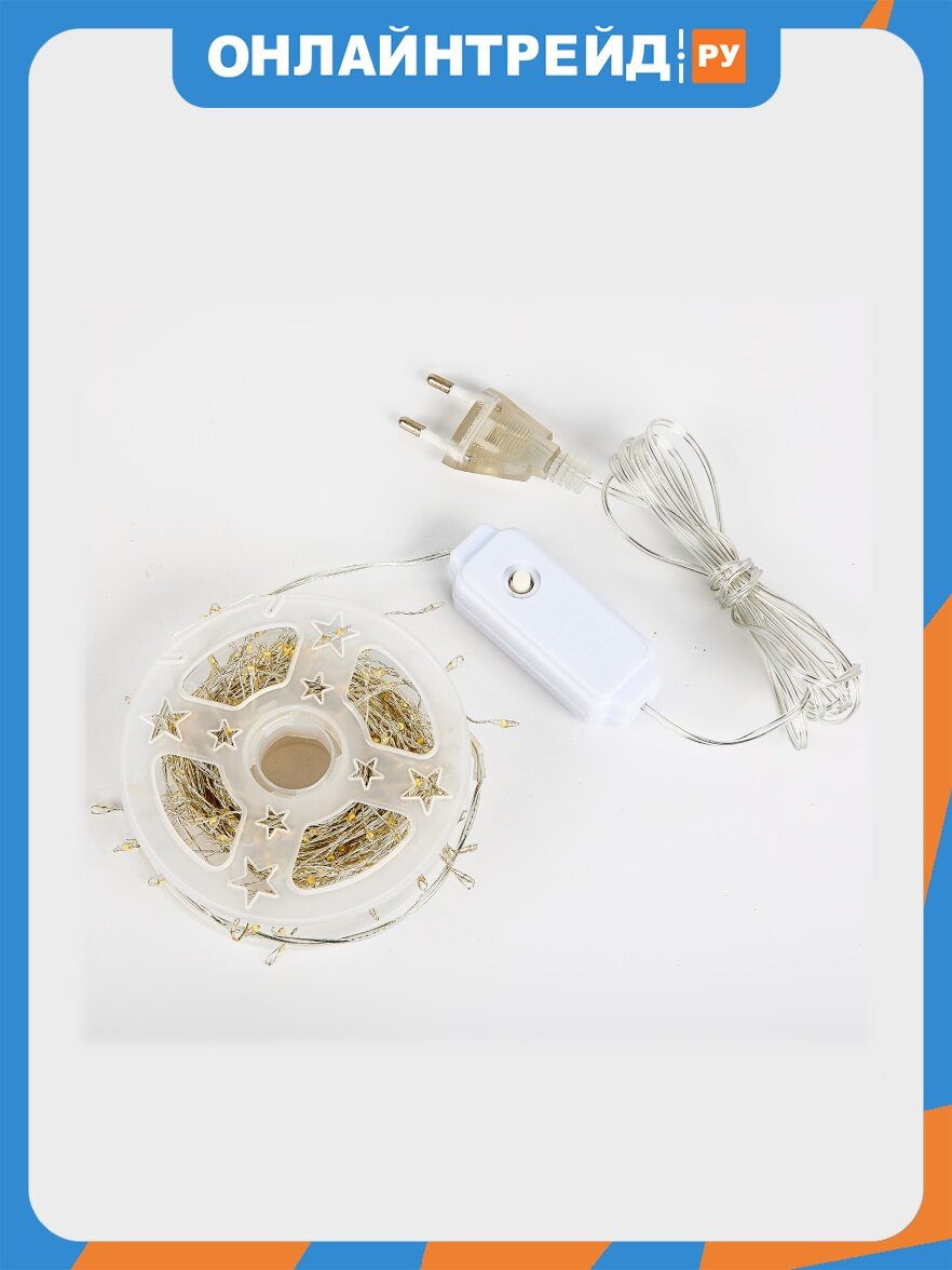 Светодиодная гирлянда Uniel ULD-S1000-250-DTA WARM WHITE IP20 DEWDROP "Роса" 10м. 250 светодиодов. Теплый белый свет. Провод прозрачный, UL-00012124