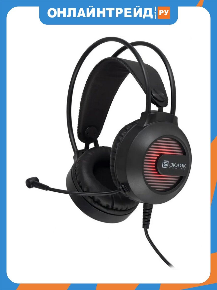 Гарнитура Оклик HS-L300G, проводная (3.5 mm), черный