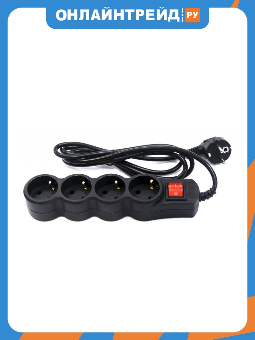 Сетевой фильтр 5BITES SP4B-150 4S / 3*0.75MM2 / 5M / BLACK
