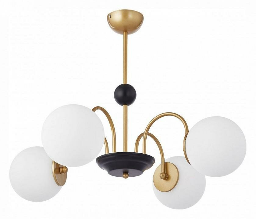 Люстра на штанге Arte Milano AM-Napoli 312066 D700 4 BS BK цвет плафона подвески Белый, цвет арматуры Латунь, Черный